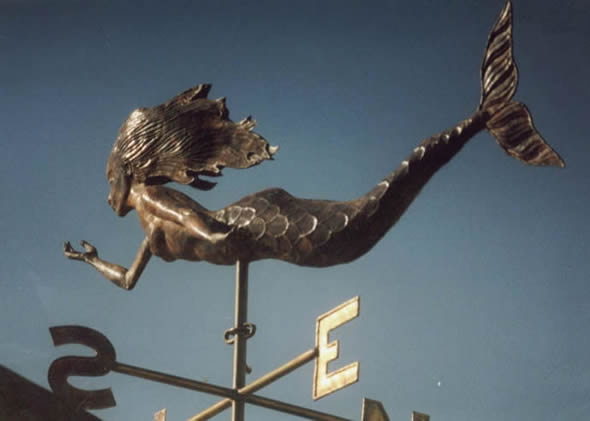 Copper Mermaid Weathervane